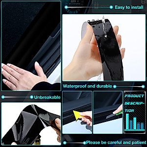 Marsui 3 Rolls 66 ft Vinyl Wrap for Car, Automotive Door Entry Guard Reflective Car Door Sill Protector Adhesive Tape for Chrome Delete Door Edge(2 inx32.8 ft, 2.8 inx16.4 ft, 4 inx16.4 ft,Vinyl)