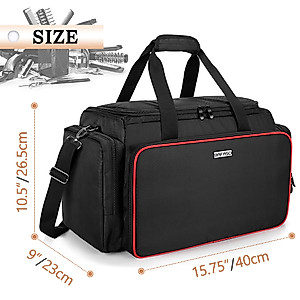 BAFASO Large Capacity Hairdresser Bag with Adjustable Dividers, Travel Barber Case Holds Various Hair Cutting Tools (NO ACCESSORIES), Black