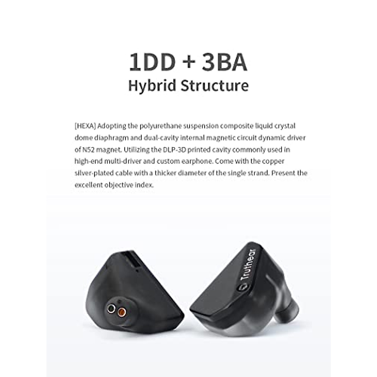 Fanmusic Truthear Hexa 1DD+3BA Hybird Earphones with 0.78 2Pin Cable Earbuds