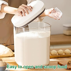 TBMax Large Flour Storage Container, 23 Lbs -25 Lbs Rice Container with Pop Up Lid & Measuring Scoop for Flour, Cereal, Dry Food Storage and Kitchen Pantry Organization