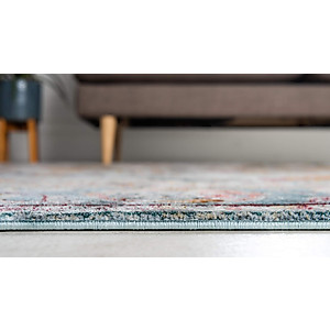 Unique Loom Baracoa Collection Area Rug - Rumba (2' 2" x 3' 1" Rectangle, Light Blue/ Cream)