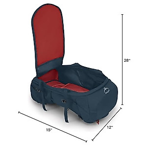 Osprey Farpoint Trek 55L Men's Travel Backpack, Muted Space Blue