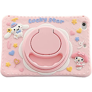 Huang YC for iPad 10th Generation Case 2022,with Rotating Kickstand Silicone Case for Girls Women Cute Shockproof Protective iPad 10.9-Inch Tablet Case Cover (Pink)