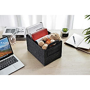 Minoisome Foldable Storage Baskets with Carry Handles Felt Fabric Collapsible Storage Cubes Bin for Organizing Toys Clothes Gifts Closet Shelves Kids Room Laundry Office