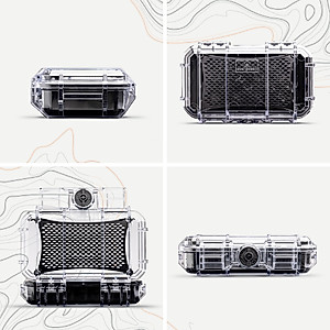 Evergreen 56 Clear Waterproof Dry Box Protective Case Colored Rubber Insert - Travel Safe/MilSpec/USA Made - Tackle Organization of Cameras, Phones, Camping, Fishing, Travel, Water Sports (Blue)