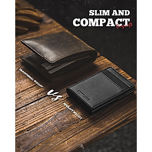 DUGRAFT Pop Up Wallet with ID Window, Minimalist Front Pocket Credit Card Holder for Men, Slim RFID Blocking Bifold Metal Card Case for 10 Cards, Cash