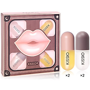 KISSIO Lip Plumper Set,Natural Lip Plumper and Lip Care,Lip Plumper Gloss,Lip Moisturizing,Day and Night Ues,4PCS Lip Plumper,Cruelty Free,5.5 ml*4