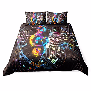 BBchose 3D Bedding Set Girl Dazzle Music Home Textiles Bedclothes Duvet Cover Sets 1 Duvet Cover with 1 Pillowcase (Twin)