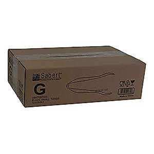 Sabert 6" Serving Tong, Black, Durable Plastic, Disposable, 72 Count 