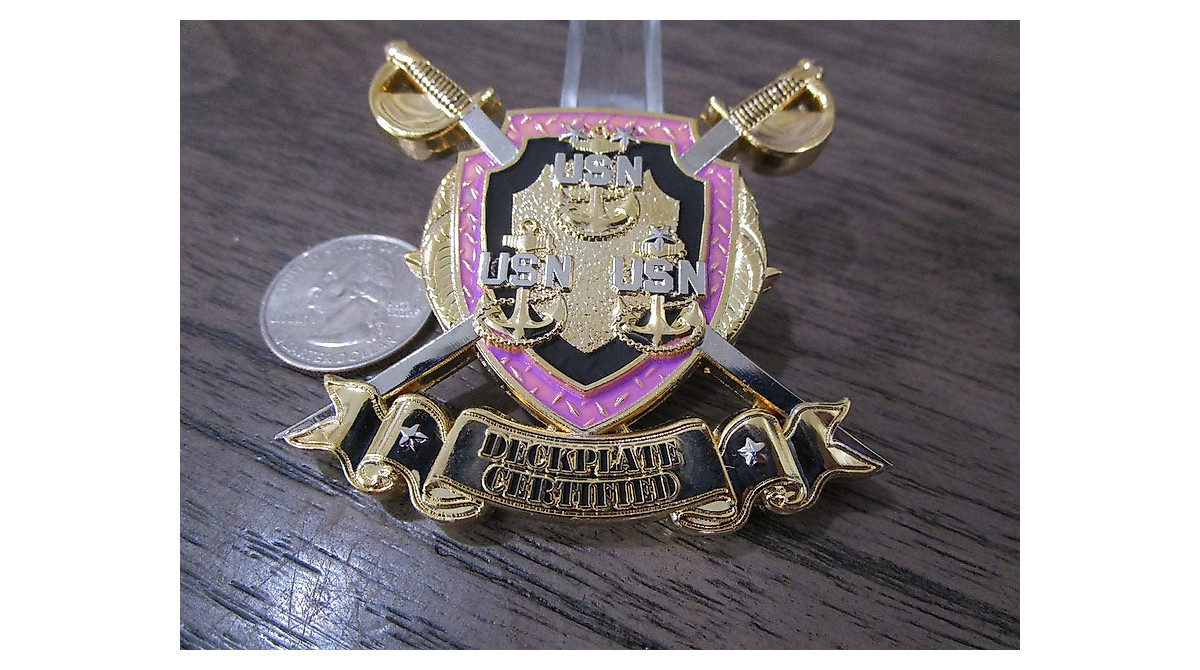 Navy Chief CPO Pink Challenge Coin - CPO Deckplate