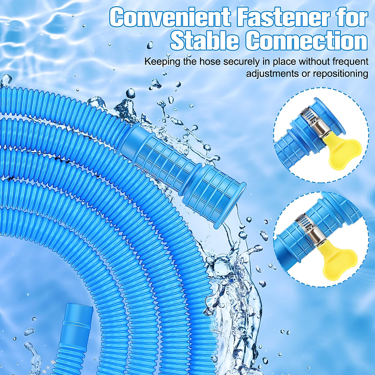 Saillong Patent Pending Dehumidifier Drain Hose, Flexible Universal Drain Hose with Cuttable Rubber Adapter and Connect Clamp, Hose Replacement for Dehumidifiers, Air Conditioners (6.5 Feet)