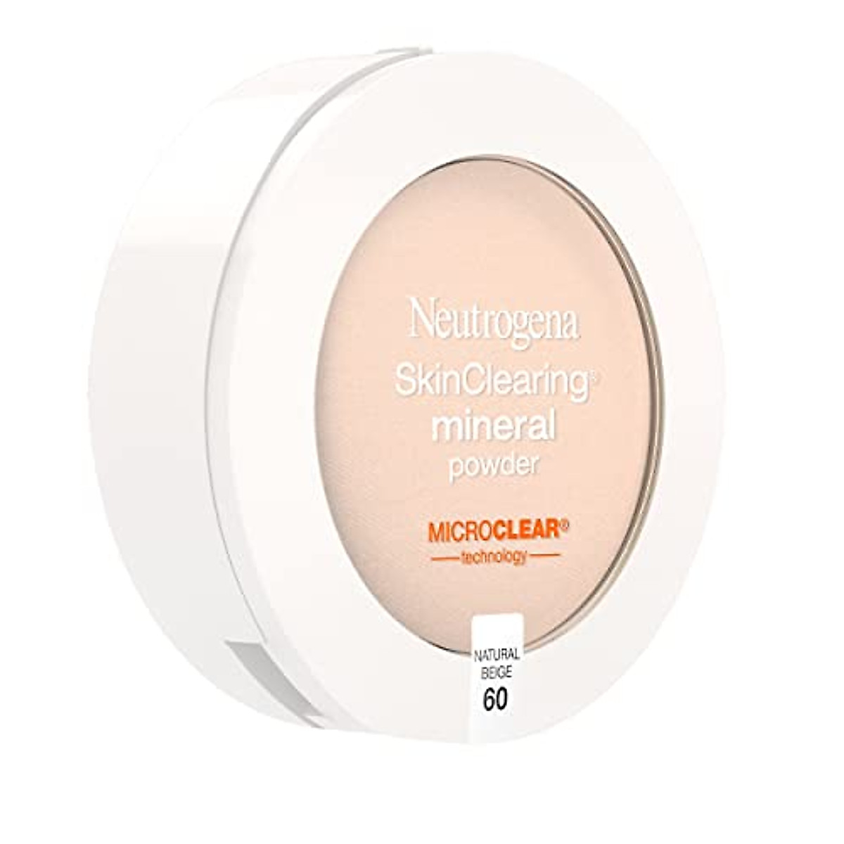 Neutrogena SkinClearing Mineral Acne-Concealing Pressed Powder Compact, Shine-Free & Oil-Absorbing Makeup with Salicylic Acid to Cover, Treat & Prevent Breakouts, Natural Beige 60,.38 oz (Pack of 2)