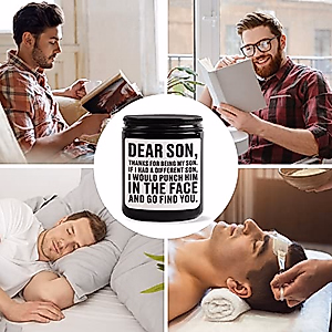 Son Gifts, Gifts for Son Adult, Birthday Gifts for Son from Mom Dad, Son Birthday Gift Ideas, Funny Fathers Day Valentines Day Christmas Graduation Gifts for Son - Sandalwood Scented Candles for Men