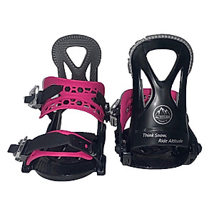ALTITUDE Girls JR Ripper Snowboard BINDINGS 4x4 Burton 3D & EST (Sizes 2-6) Black/Grey/Pink