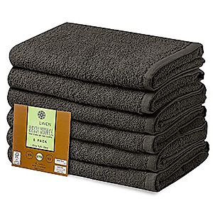 Cotton Bath Towels Set Grey 24" x 48" Pack of 6 Ultra Soft 100% Cotton Bath Towel Charcoal Grey Highly Absorbent Daily Usage Bath Towel Ideal for Pool Home Gym Spa Hotel