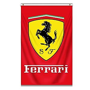Kasflag Racing Flag Banner Vertical (3x5 Feet, Heavy Duty, Durable 150D Polyester) Brass Grommets Banner For Outdoor Room Man Cave/Garage
