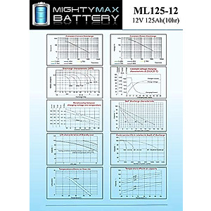 Mighty Max Battery ML125-12 - 12 Volt 125 AH, Internal Thread (INT) Terminal, Rechargeable SLA AGM Battery