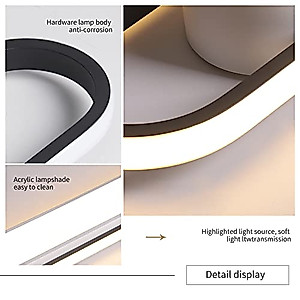 Naroume Modern LED Ceiling Light, 28.3" Flush Mount Ceiling Lamp, 50W Dimmable Metal Ceiling Chandelier Lighting Fixture for Living Room Bedroom Dining Room Office Hallway Aisle