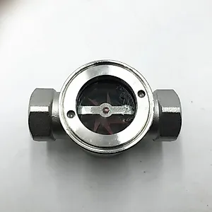 1/2" NPT Stainless Steel 304 Sight Water Flow Indicator With Concentric PTFE Impeller