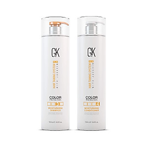 Global Keratin GK Hair Moisturizing Shampoo and Conditioner Set 1000ml I Organic Argan Oil Hair Serum For Frizz Control Dry Damage Hair Repair 10ml