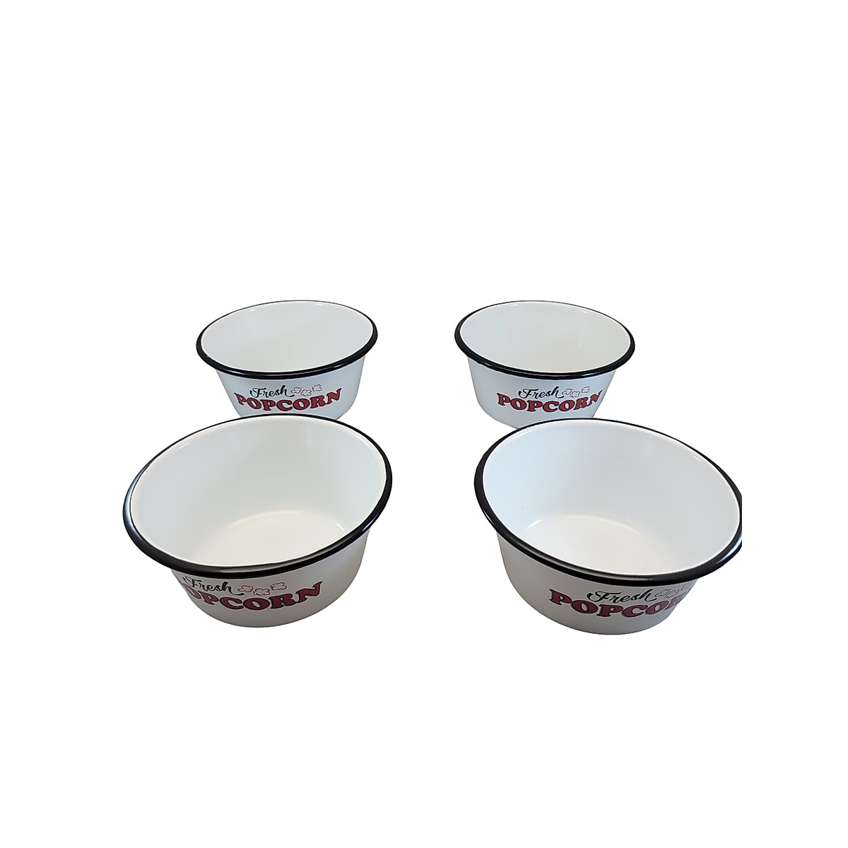 Enamelware - Small Popcorn Bowls (Set of 4)