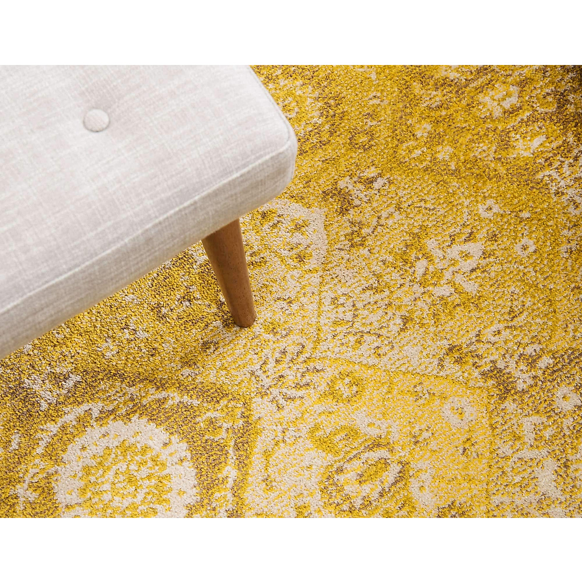 Unique Loom Penrose Collection Area Rug - Blake (2' 2" x 6' 1" Runner, Yellow/ Beige)