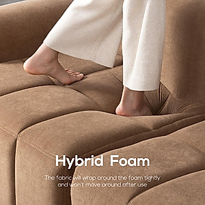 N&V Foam Sofa, Made with All Foam, Great for Livingroon and Bedroom (Brown)