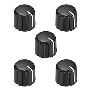 uxcell 5pcs Potentiometer Control Knobs for Electric Guitar Acrylic Volume Tone Knobs Black D Type 4x6mm