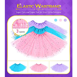 Princess Dress Up Shoes Princess Dresses for Girls, BIBUTY Dress Up Clothes Pretend Play Costumes-3 Sets of Princess Shoes, Dresses and Crowns, Princess Accessory Toys for 3-6 yr Girl Birthday Gifts