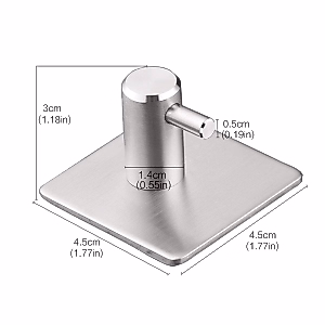 Self Adhesive Hooks Wall Coat Hooks Heavy Duty Wall Hanger Hanging for Robe, Kitchen Bathroom Waterproof Stainless Steel Hooks Ultra Strong Self Metal Key Towel Hooks -4 Packs