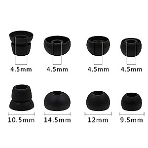 Alitutumao 8pcs Replacement Earbuds Silicone Eartips Compatible with Wireless Powerbeats 3 Powerbeats3 Beats by dr dre Earphones (Black)