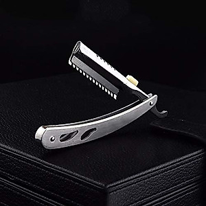 LEYMIGA Straight Edge Razor with 20 Blades, Hair Thinning Styling Razor, Multifunctional Straight Razor for Hair texturing, Hair Layering, Hair Thinner, Beard Eyebrows shaving, For Barber Salon