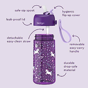 Bentgo® Kids Water Bottle (Unicorn & Lavender Galaxy - 2 Pack)