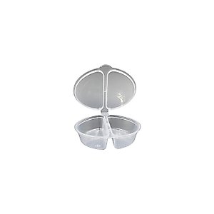 Disposable Two-Compartment Salad Dressing and Condiment Containers with Hinged Llid, (pack of 30,4oz), Perfect for to-go Sauce, Sampling, Travel Snack