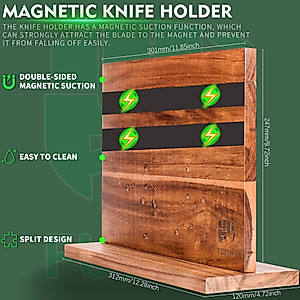 FULLHI Butcher Knife Set with Kitchen Shears, Hand Forged Chef Boning Knife With Scissors High Carbon Steel Carving Fish Knife Chef Knife For Kitchen, Camping, BBQ (Brown, N12PCS with Knife Holder)