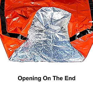 8 in 1 Emergency Sleeping Bivvy Sack, Survival Sleeping Bag with Whistle, Thermal Bivy Sask Blanket, 1-Person Size, Lightweight and Portable (4 Pack)