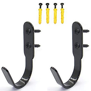 AUXPhome Wall Mount Laundry Rooms Ironing Board Hook Holder Storage White/Black Organizer Display Racks/Wall-Mounted Iron Rest Hanging Ironing Board Holder - Durable Steel - Black