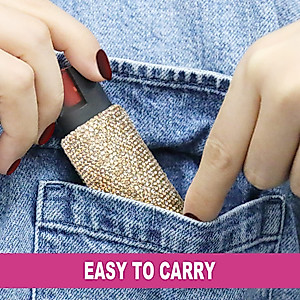 Hope Bobbie Bling-it-On Pepper Spray Keychain-Maximum Strength OC Spray for Self Defense-Fashionable Key Holder-7ft (2M) Range, Glitter Rhinestone Cute Pepper Spray for Women (Gold)