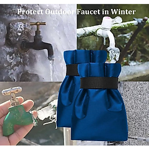 POROLIR Outdoor Faucet Covers for Winter Freeze Protection, Upgraded Thicken 8.5" H x 6.1" W Outside Garden Faucet Socks for Winter Waterproof Reusable Insulated Spigot Hose Bibs Cover, 3 Pack Black