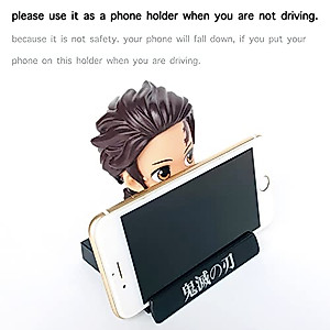 ITUBLE Bobbleheads Anime Tanjiro Action Figures Bobblehead Car Dashboard Decorations Accessories Interior Statue Bobble Head Figure Dash Board Figurine Phone Holder Bracket Birthday Cake Toppers Gifts