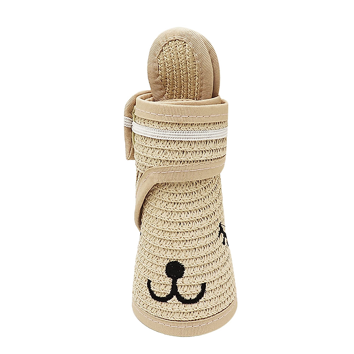 Baby Roll-up Straw Visor Hat Sun Hat, Kid Toddler Wide Brim Cute Bunny Ponytail Summer Beach Sun Hat Adjustable for 1-4 Years (Beige)