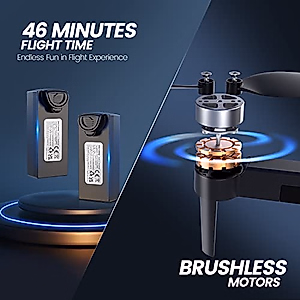 Holy Stone GPS Drone for Adults with Rock Steady Camera 4K Photo 2-axis Gimbal,HS360 FPV Quadcopter for Beginners,Brushless Motor,Long Range,5GHz Wifi,Follow Me,Auto Return Home,with 3 Batteries