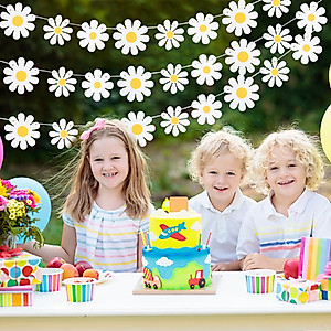 Set of 6 Groovy Daisy Banner Boho Daisy Garland Party Decorations Boho Hippie Daisy Flower Hanging Banners for Birthday Baby Shower Groovy Home Party Decor