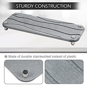 2 Pack Instant Dry Sink Organizer for Bathroom & Kitchen,Spaceaid，Diatomaceous Pedestal Stand Riser with Stainless Steel Feet Protection, counter caddy(Grey)