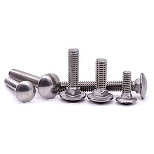 1/4-20 x 1-1/4" Carriage Bolts, 304 (18/8) Stainless Steel Carriage Screws, Round Domed Head Square Neck, Grade A2-70, Full Thread, Coarse Thread UNC, 25 PCS