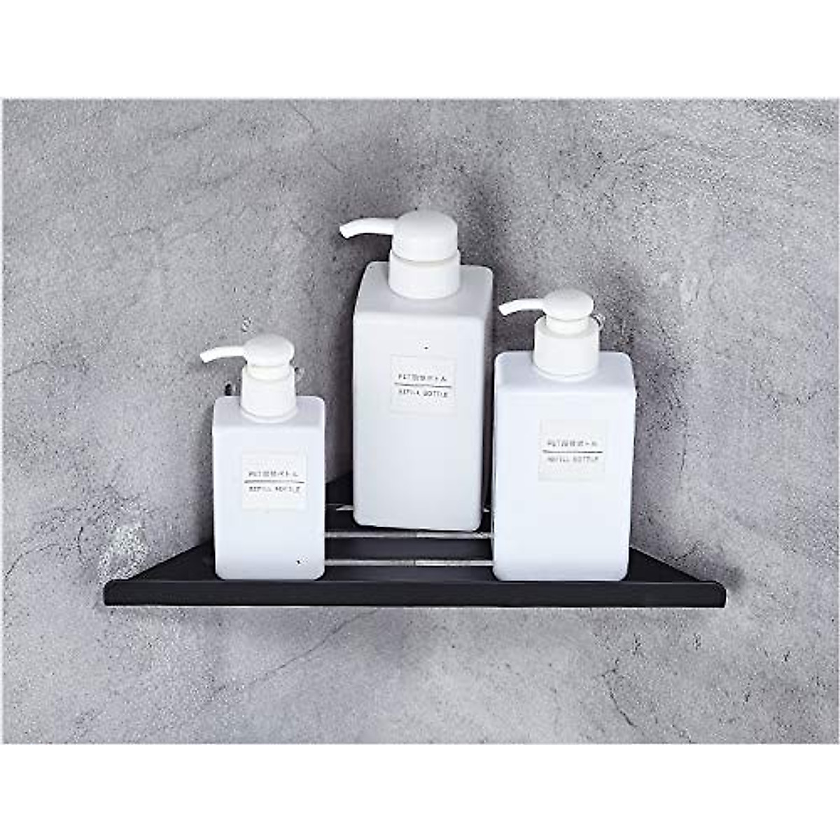 YISMAN Lavatory Bathroom Corner 304 Stainless Steel Shelf Wall Mount Triangular Shower Corner Shelf,Black