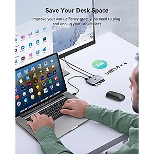 USB Switch 3.0 KVM Switch, ABLEWE Aluminum USB switcher 2 Computers Sharing 4 USB Devices for PC Printer Scanner Mouse Keyboard with 2 Pack USB 3.0 Cable
