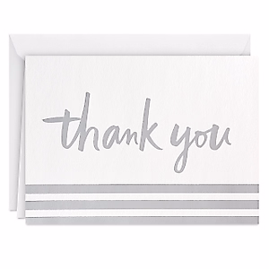 Hallmark Pack of Thank You Cards, Silver Foil (20 Thank You Notes with Envelopes)
