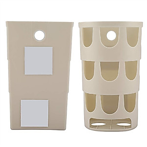 Kitchen Trash Can,Plastic Trash Can Wastebasket,Plastic Wall-Mounted Trash Bag Rubbish Bags Storage Box Kitchen Bedroom Bathroom Laundry Room Dorms(Khaki)