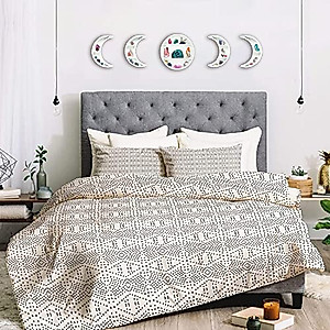 Lmaray 5 Pieces 10" White Moon Phase Shelf Set, Solid Wood, Bed Sofa Wall Decor Storage Rack, Moon Decors Crystal Display Shelf, Boho Shelf Decor Moon Shelf, Crescent Floating Shelves, Witch Gift